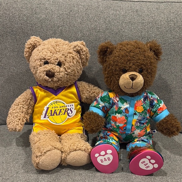 Build-A-Bear | Toys | Los Angeles Lakers Stitch Teddy Bear Duo From ...